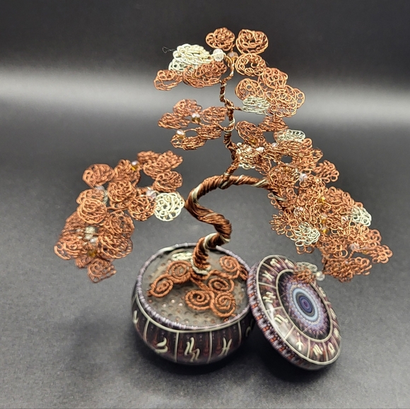 Hand Crafted | Art | Copper Silver Bonsai Wire Tree Tree Of Life Joshua ...